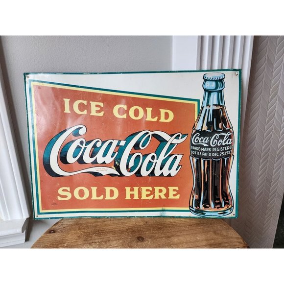 Coca Cola | Other | Vintage Cocacola Tin Metal Advertising Sign Ice ...
